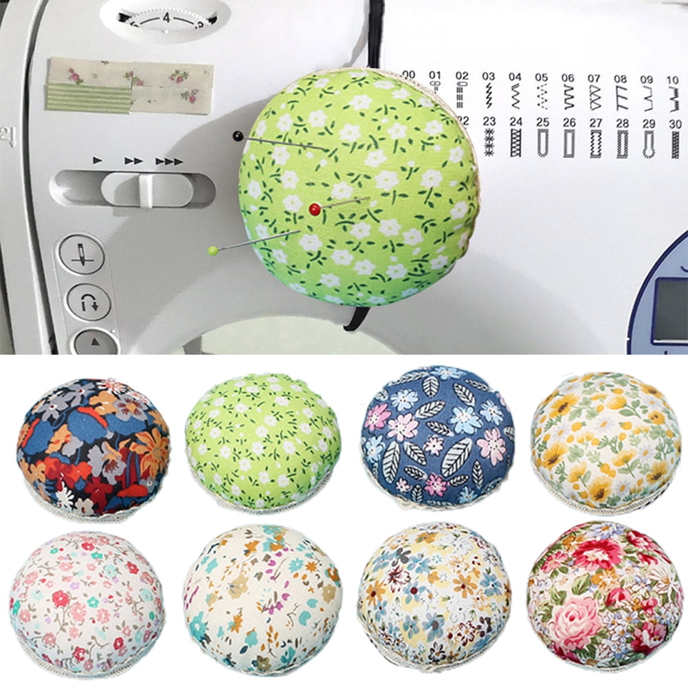 Cheers.US Round Wooden Base Pin Cushion Floral Pattern Pin Holder ...