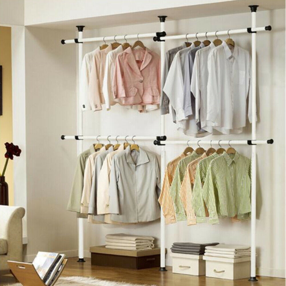 Miumaeov 2 Tier Clothing Rack Open Cloakroom Cloak Stand Organizer ...