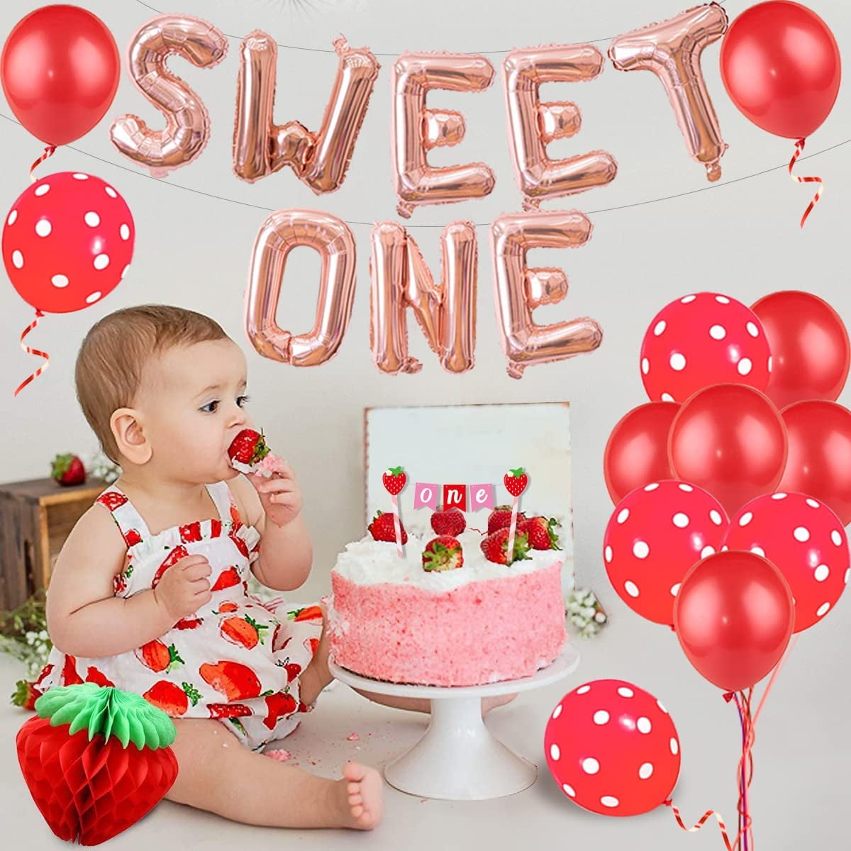 Buy Strawberry 1st Birthday Party Supplies, Berry Sweet One Birthday ...