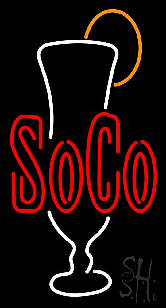 Soco LED Neon Sign 20 x 37 - inches, Black Square Cut Acrylic Backing ...