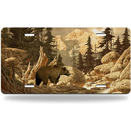 NETSENG Grizzly Bear License Plate Animal Wilderness Brook Canyon ...