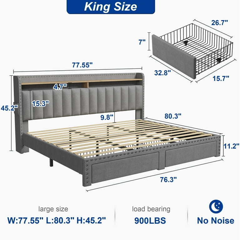 Width of king size bed headboard store