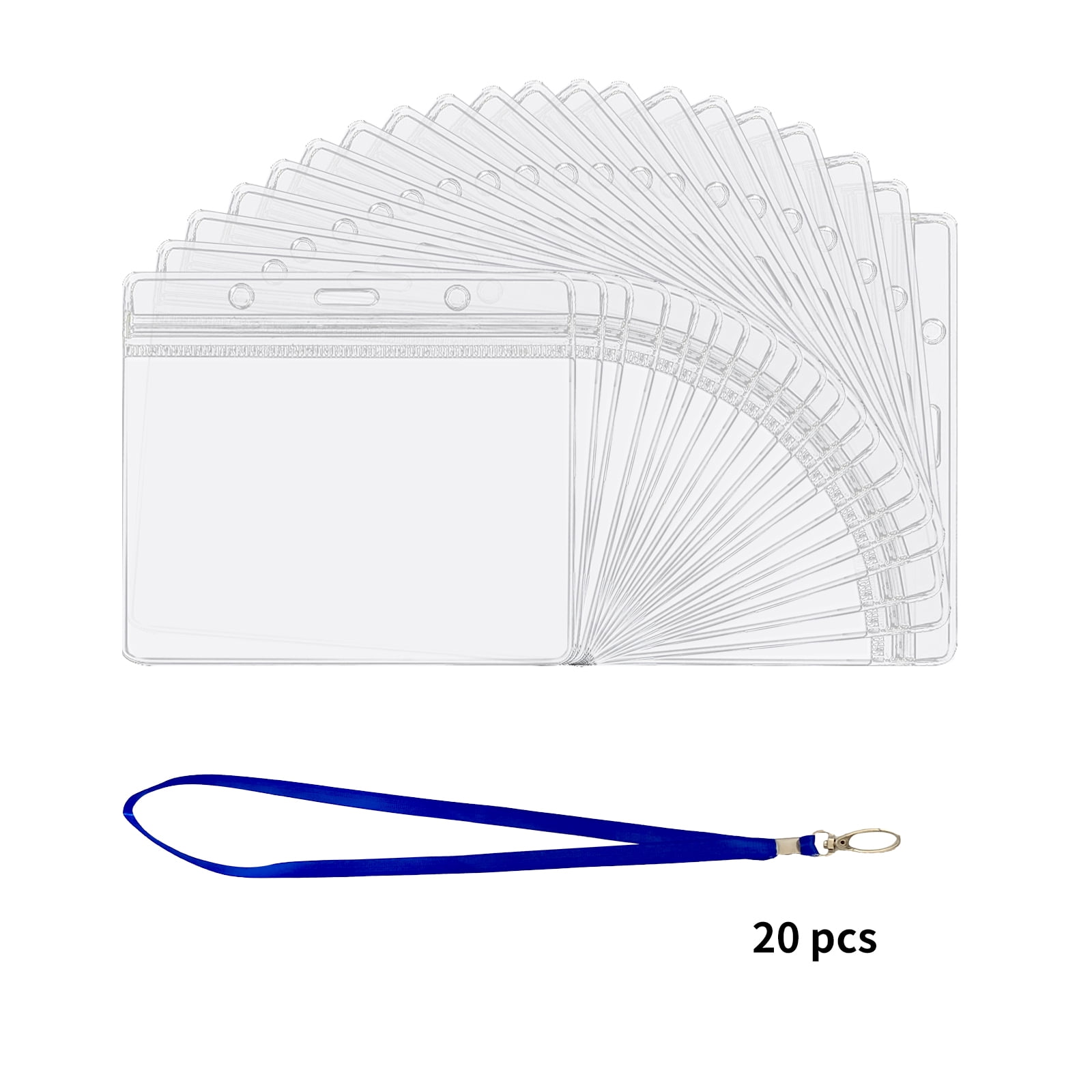 HYCSC 4’’ X 3’’ Clear ID Badge Holder, Waterproof PVC Sleeve with Zip ...