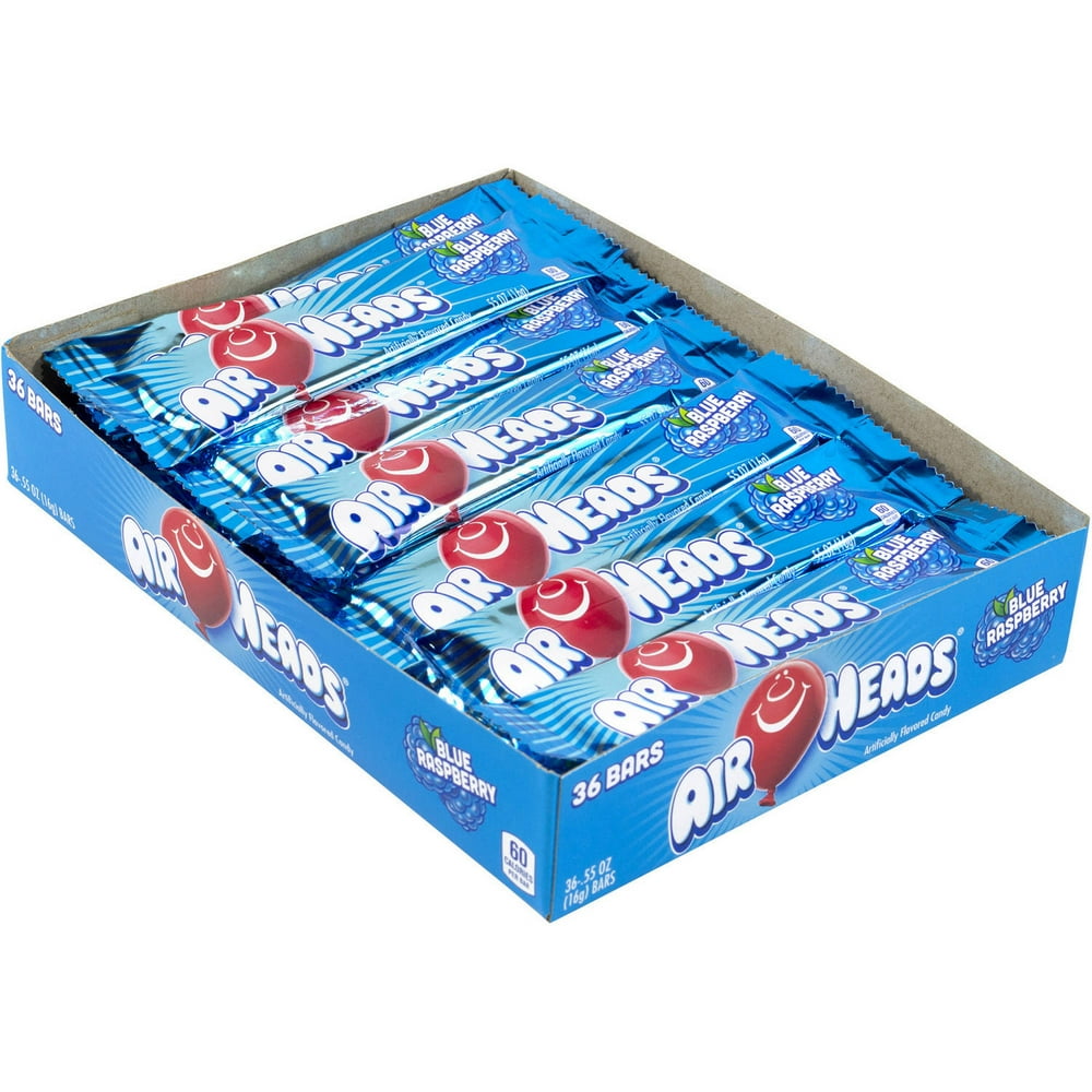 Airheads, Blue Raspberry Fruity Chewy Candy Bar, 12 Oz - Walmart.com ...