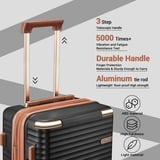 Joyway 3-Piece Carry-On Luggage Set with Swivel TSA Lock and Leather ...