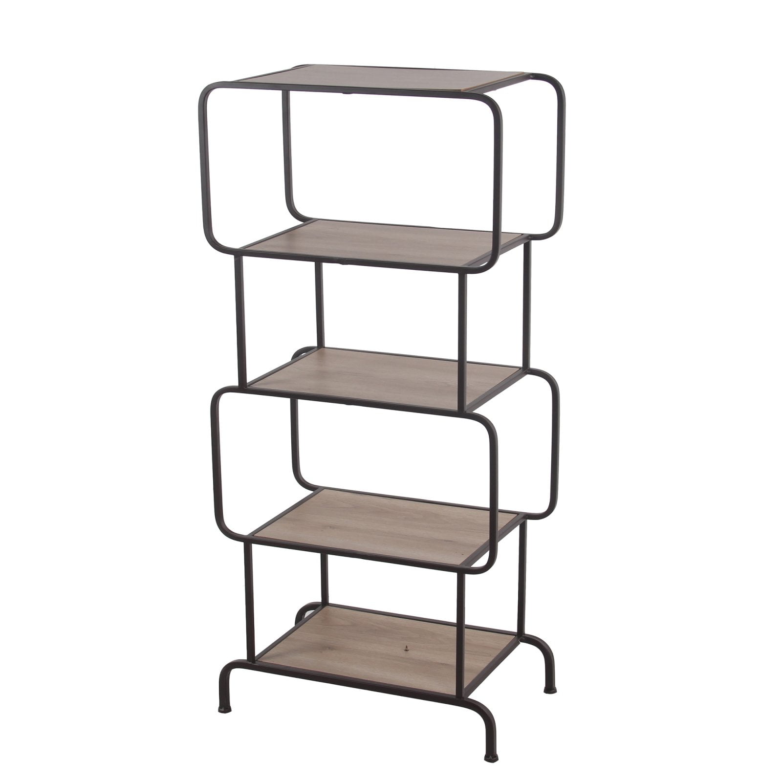 Privilege International Iron and Wood Rounded Stacked Bookcase ...