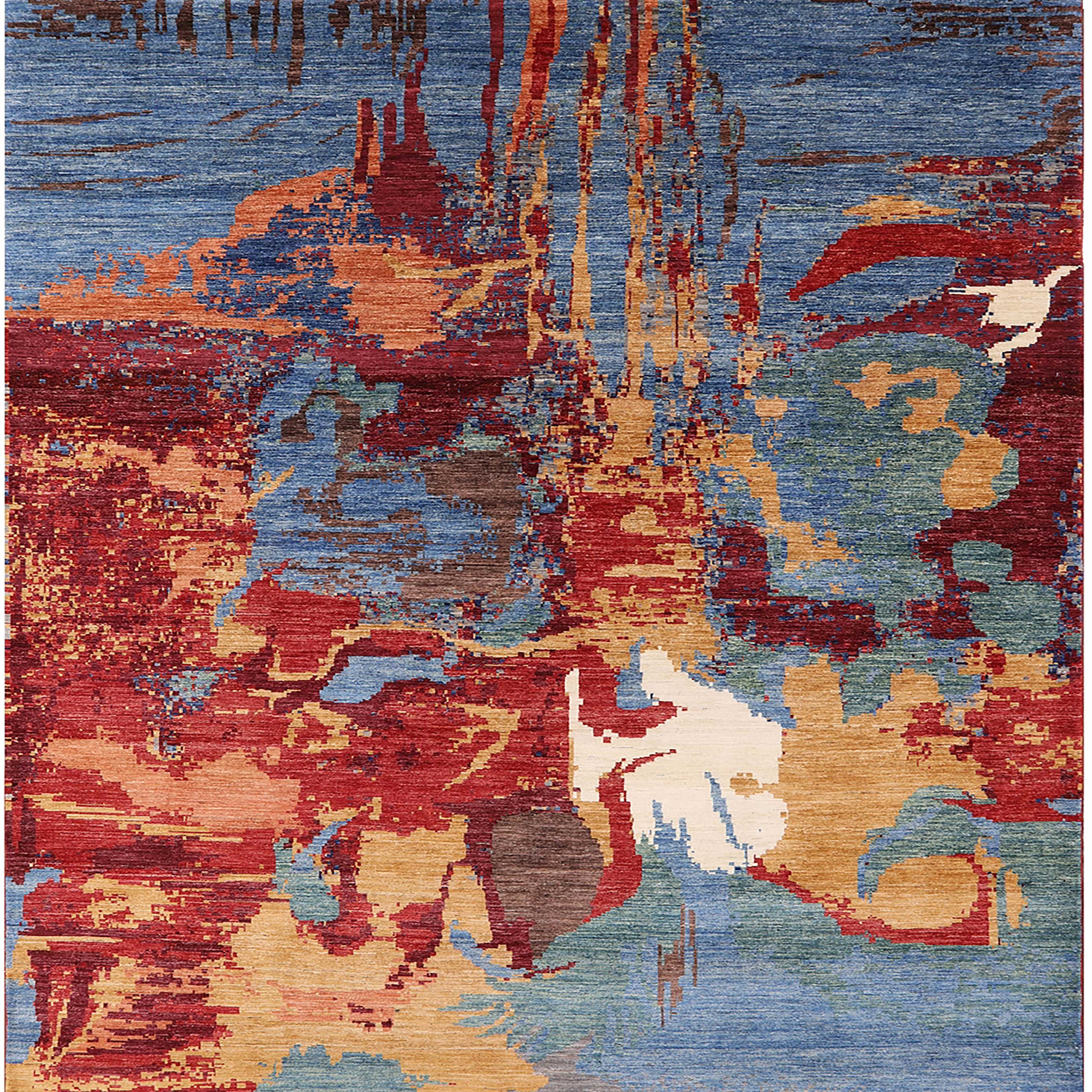 Ahgly Company Indoor Square Mid-Century Modern Gunmetal Gray Oriental ...