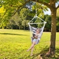 Backyard Expressions Striped Hammock Chair Hanging Rope Swing Chair ...