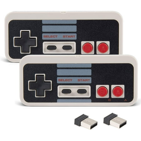 2 Pack NES Wireless Controller, kiwitatá Classic NES 2.4ghz Wireless ...
