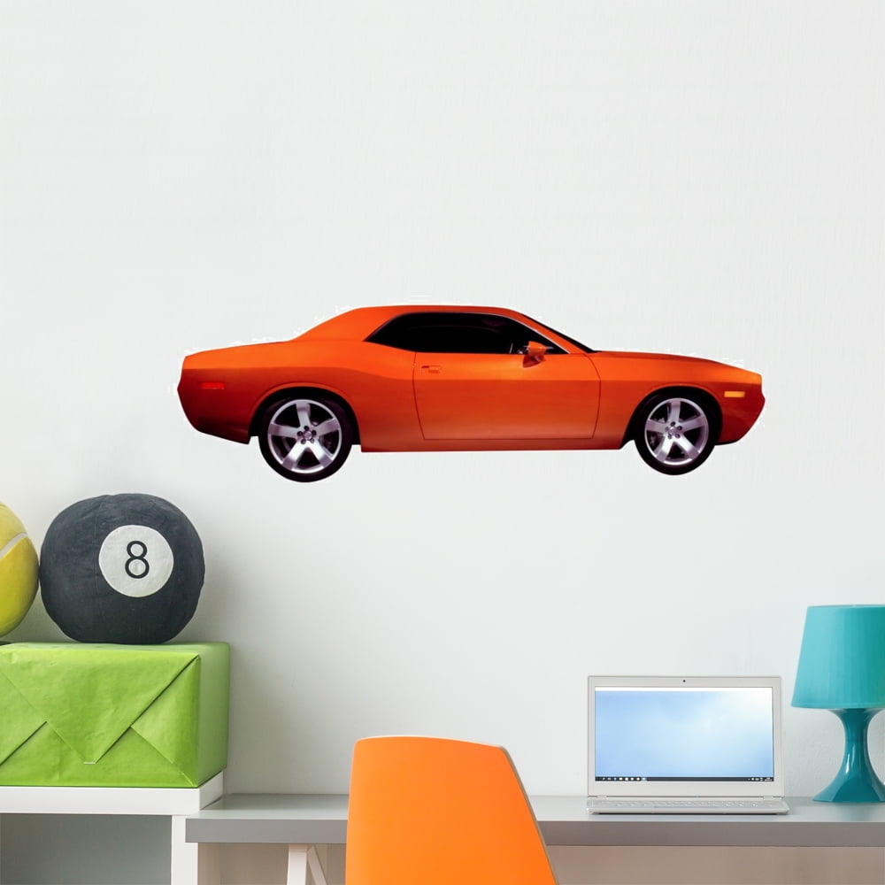 Orange Muscle Car Wall Decal by Wallmonkeys Peel and Stick Graphic (36 ...