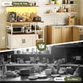Gacfiew Bakers Rack with Power Outlet and LED Light, Microwave Stand ...