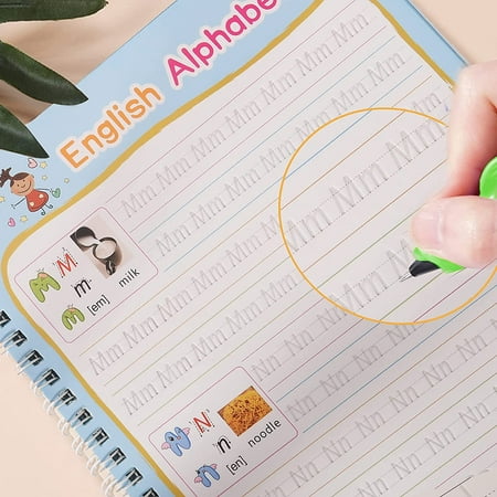 Kids Magic Practice Copybook Set Reusable Magic Groove Writing Exercise ...