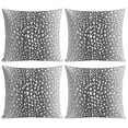 Art Ash Gray Pillow Covers Set of 4, Vintage White Polka Dots Gray ...
