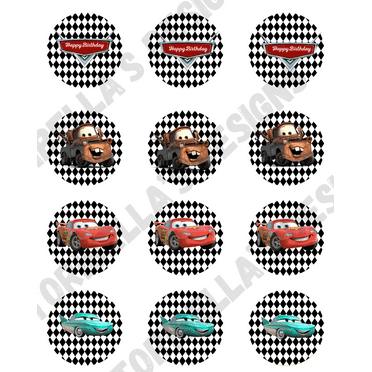 Cars Lightning MCqueen, Jackson Storm, Cruz Ramirez, Mater Edible ...