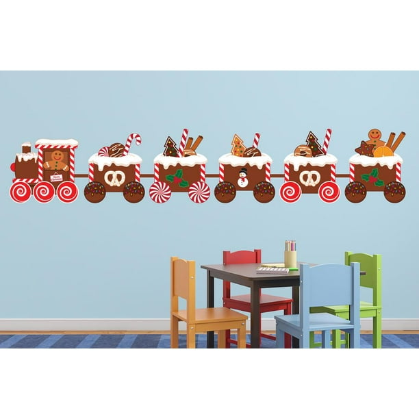 Christmas Gingerbread Train Wall Decal Sticker Set by Wallmonkeys Peel ...