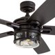 Honeywell 52-Inch Bontera Indoor 5 Blade Matte Black Craftsman Ceiling Fan with Remote Control ...