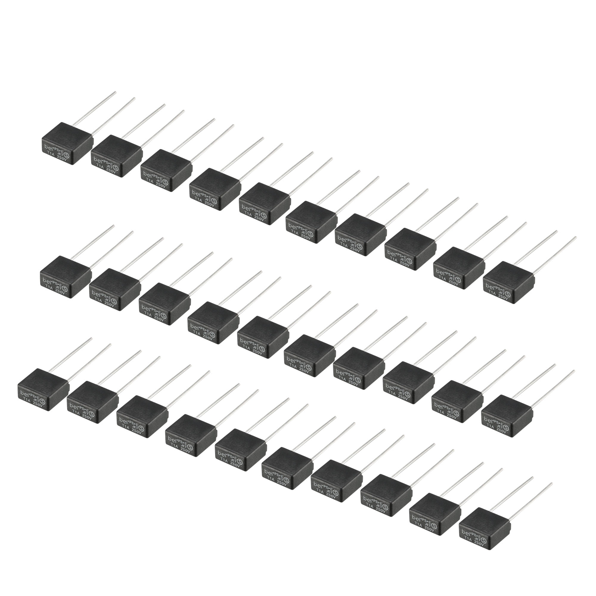 30Pcs DIP Mounted Square Slow Blow Micro Fuse T1A 1A 250V Black ...