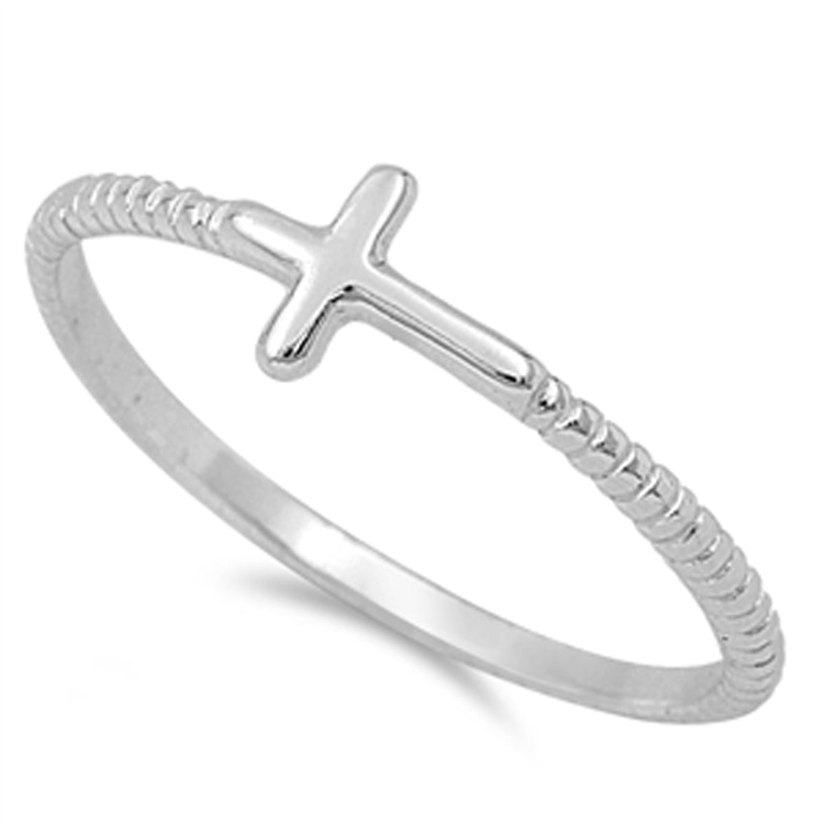 Sterling Silver Bright Women s Sideways Cross Ring Sizes 2 13 Ring sterling-silver-bright-women-s-sideways-cross-ring-sizes-2-13-ring