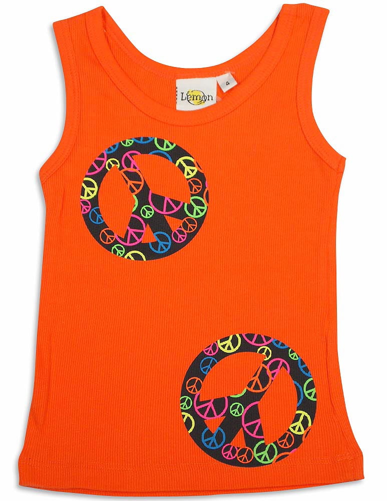 Lemon - Little Girls' Ribbed Tank Top 28934-4 (Orange Peace) - Walmart.com