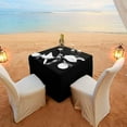 2 Pack Square Fitted Table Covers - 38 x 38 Inch - Black Fabric ...