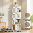 4 Tier Rotating Bookshelf Tower, Spinning Bookshelf, Revolving 360 ...
