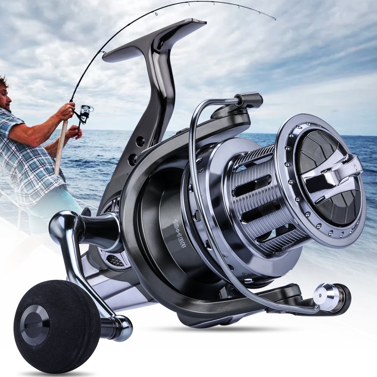 Sougayilang 10000 Series Surf Spinning Reels 10+1 BB Ultra Smooth CNC ...