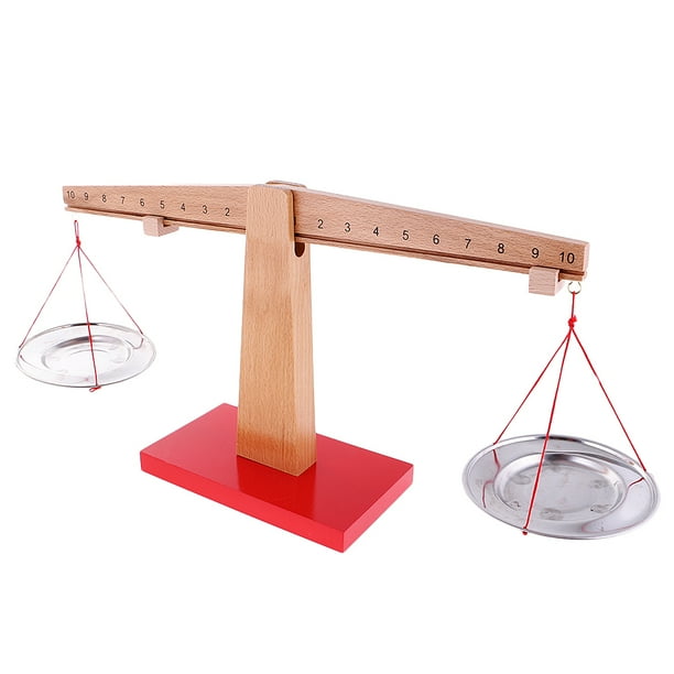 Kids Quantity and Balance Learning Scale Wooden Toy for Montessori ...