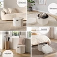 STORAGEBUD Round Ottoman with Storage for Living Room, 16 Inch Storage ...