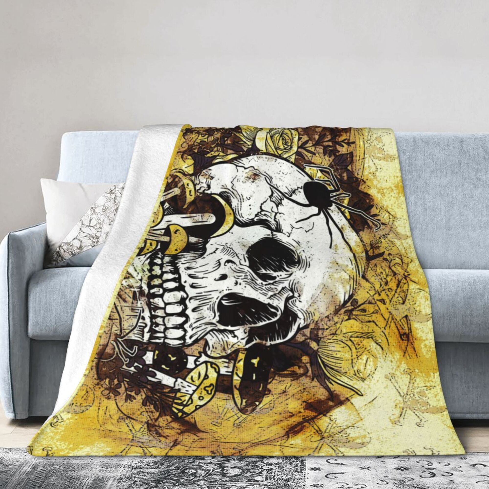 DouZhe Ultra-Soft Micro Fleece Lightweight Flannel Bed Blanket, Death ...