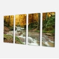 Designart 'Forest Waterfall with Yellow Trees ' Landscape Canvas Art ...