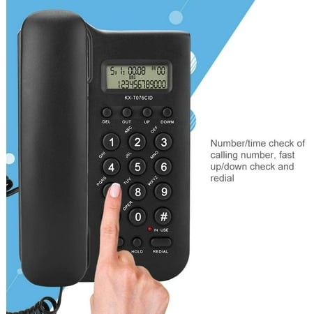 Corded Phone, Desk Landline Telephone with Backlit Display Caller ID ...