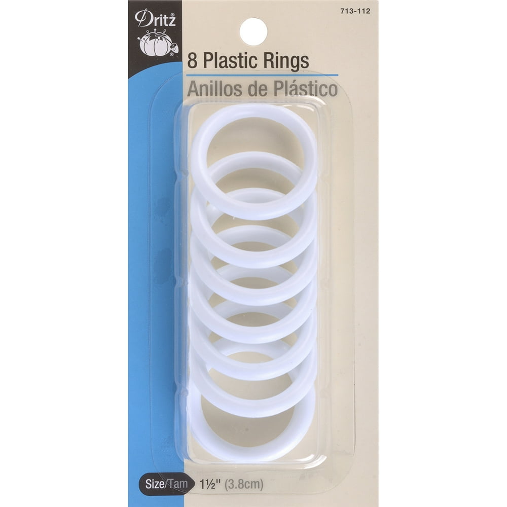 Dritz Plastic Rings 1-1/2" 8/Pkg-White - Walmart.com - Walmart.com