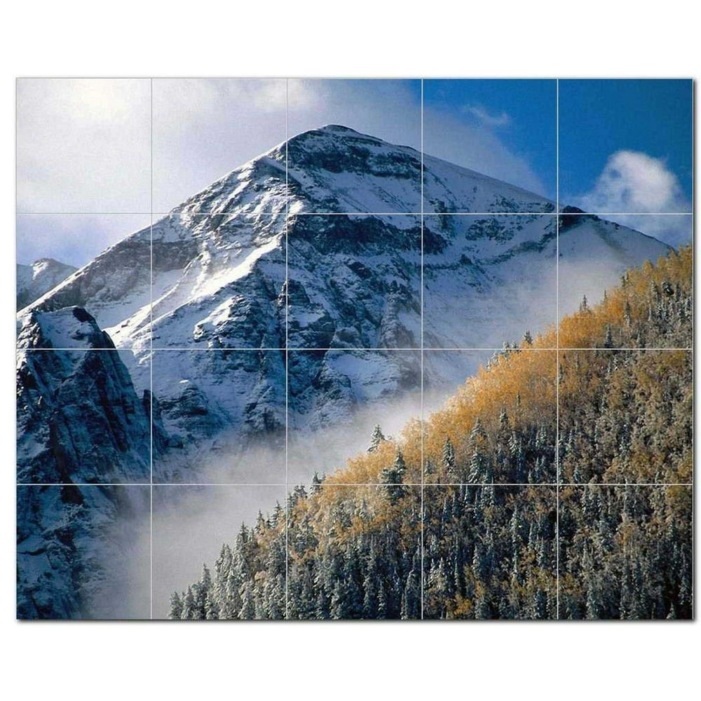 Mountain Scene Ceramic Tile Mural Kitchen Backsplash Bathroom Shower ...