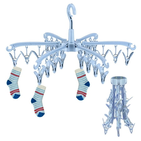 Sock Dryer, 24 Peg Sock Hanger for Washing Line, Hanging Rotable Sock ...