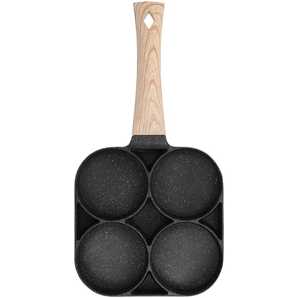Aluminum 4-Cup Egg Frying Pan 4-Hole Frying Pot Non-Stick Egg Pancake ...