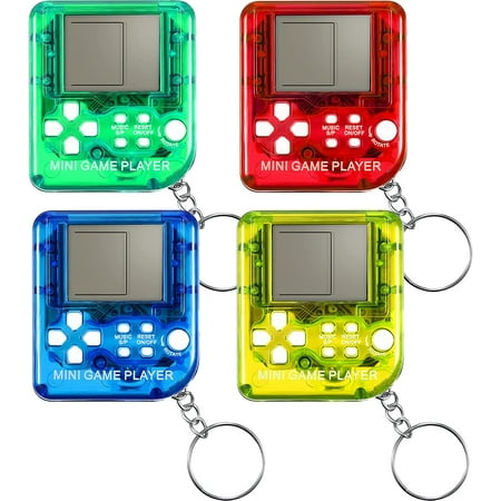 4 Pieces Brick Game Console Keychain Mini Classic Brick Game Toy ...