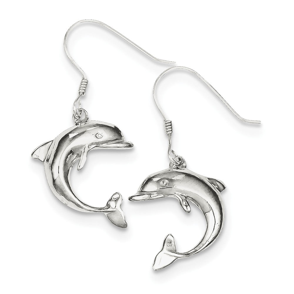 Sterling Silver Dolphin Earrings - Walmart.com