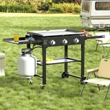 SKOK Outdoor Foldable 3 Burners Propane Griddle-31.5'' Portable Flat ...