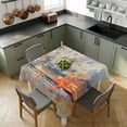 Abstract Summer Beach Square Tablecloth 60x60 Inch Art Painting ...