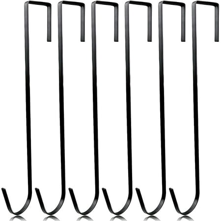 12 Inch Hanger for Front Door,Thin Black Metal Long Over Door Hooks for ...