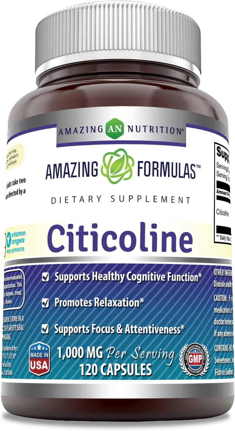 Amazing Formulas Citicoline 1000mg Per Serving 120 Capsules - Walmart.com