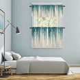 Blue Eucalyptus Leaves Kitchen Curtains Set for Windows, Summer ...