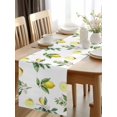 Burlap Table Runner 36 Inches Long, Summer Yellow Lemon Leaves Non-Slip ...