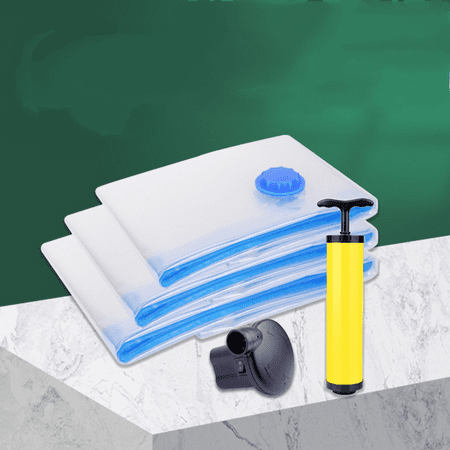 5Pcs Vacuum Storage Bags,Aspiration Hand-Pump Compression storage bag ...