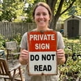 QuanTara Funny Metal Sign – “Private Sign – Do Not Read” Vintage ...