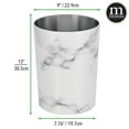 mDesign Small Steel 2.8 Gallon Round Trash Wastebasket Garbage Bin ...