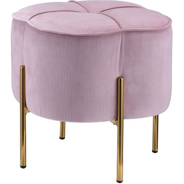 Meridian Furniture Heart Contemporary Velvet Ottoman/Stool in Pink ...