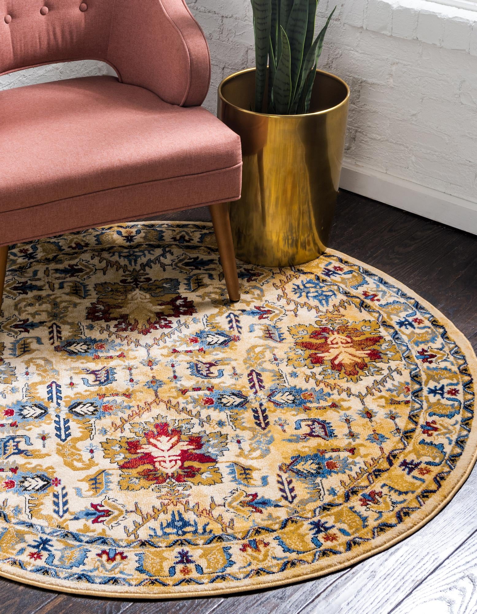 Rugs.com Kennedy Collection Rug – 5' Round Ivory Medium Rug Perfect For ...