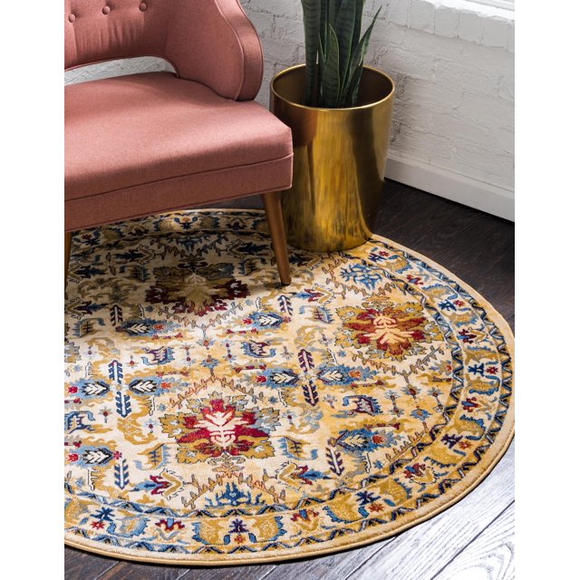 Rugs.com Kennedy Collection Rug – 5' Round Ivory Medium Rug Perfect For ...