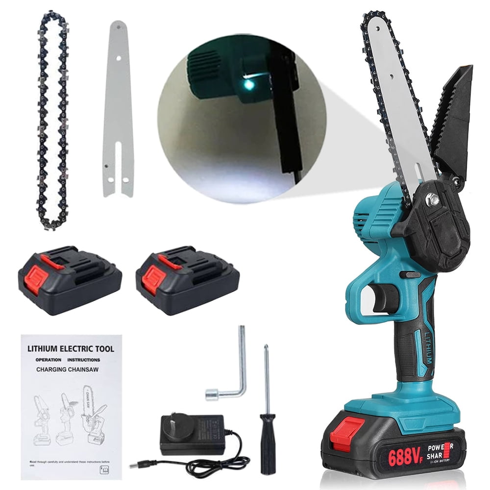 Mini Chainsaw 8-Inch with 2 Battery, Cordless power chain saws with ...